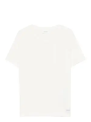 Saint Laurent Logo Tag T-shirt Classique - Naturel