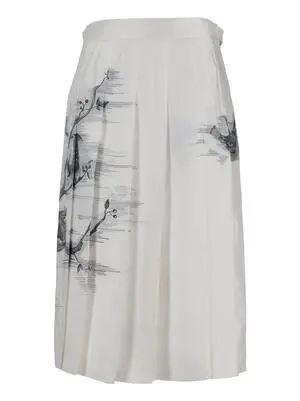 Thom Browne Pleated Midi Skirt - White