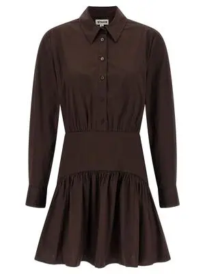 Staud Rocco Mini Shirt Dress - Brown