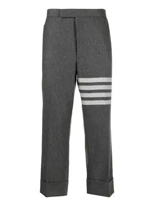 Thom Browne Low Rise Flannel Trousers - Med Grey