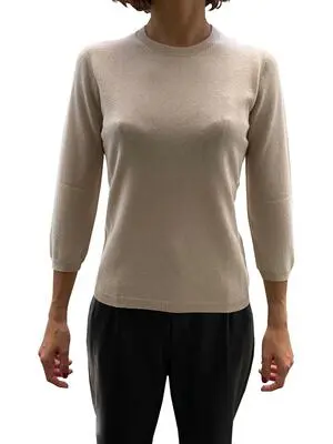 LA ROSE Maglia 3/4 Cashmere - Beige Chiaro