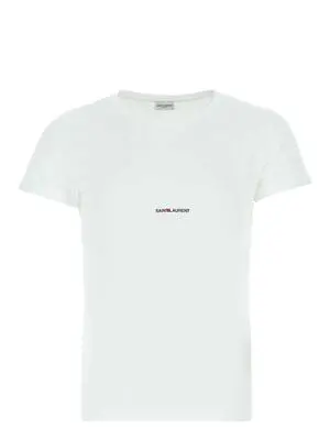 Saint Laurent Crew Neck T Shirt - Bianco