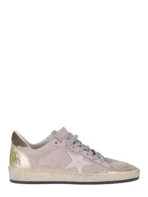GOLDEN GOOSE Ball Star Suede Sneakers - Pink/platinum/milk/light Green