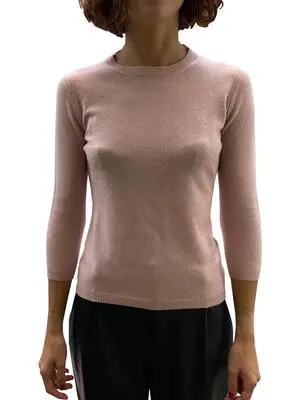 LA ROSE Cashmere 3/4 Sleeve Top - Pink