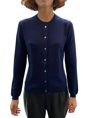 LA ROSE Cashmere Cardigan - Blu