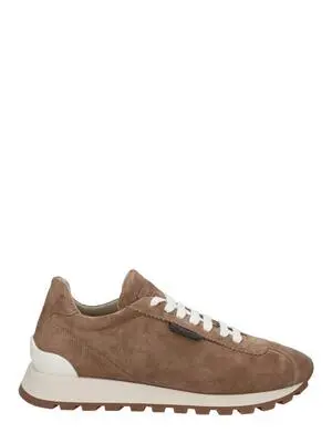 Brunello Cucinelli Suede Low Top Sneaker - Brown
