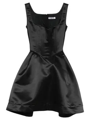 Vivetta Duchess Satin Mini Bustier Dress - Black