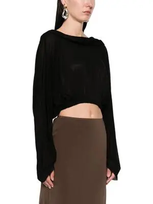 Rick Owens Cropped Hooded Tunic - Black