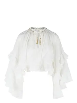 Zimmermann Daylight Cotton Blend Blouse - Ivory