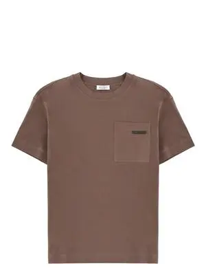 Brunello Cucinelli T-shirt With Pocket - Brown