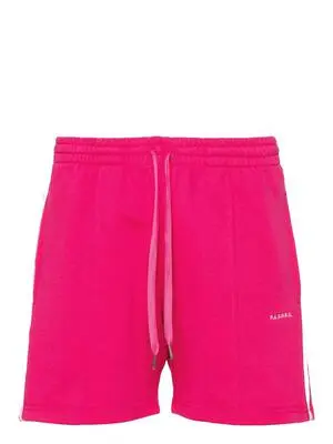 PAROSH Striped Jersey Shorts - Fuxia