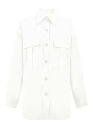 PAROSH Cotton Blend Button-down Shirt - Bianco