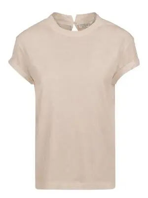 Brunello Cucinelli Cotton Jersey T-shirt - Beige