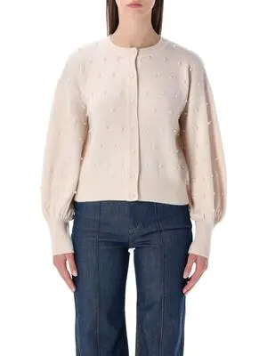 Zimmermann Wool Beaded Cardigan - Chalk