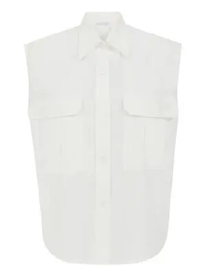 PAROSH Sleeveless Blouse - Bianco