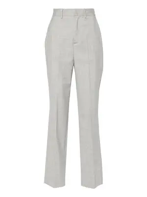 PAROSH High-waisted Virgin Wool Trousers - Grigio