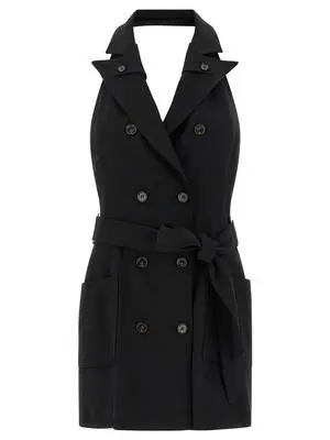 Elisabetta Franchi Vest Mini Dress - Black