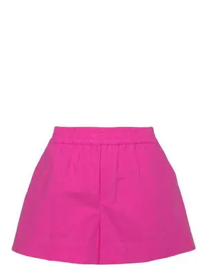 PAROSH Elasticated Waist Cotton Shorts - Fuxia
