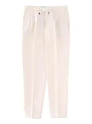 Brunello Cucinelli Linen-blend Trousers - Beige
