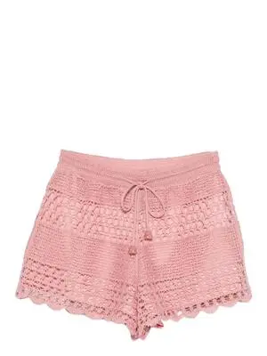 Zimmermann Wanderlust Crochet Shorts - Pink