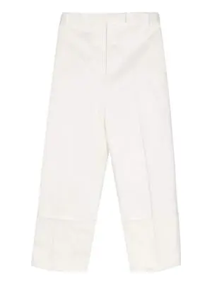 Thom Browne Pressed Crease Tapered Trousers - White