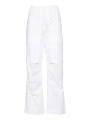 PAROSH Straight Leg Cotton Cargo Trousers - Bianco
