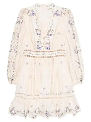 Zimmermann Patience Linen Mini Dress - Beige