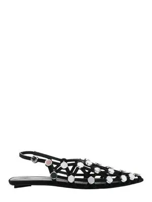 Attico Grid Slingback Sandals - Black