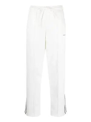 PAROSH Logo Embroidered Striped Track Pants - White