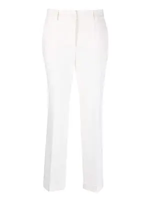 PAROSH High-waisted Cropped Trousers - White