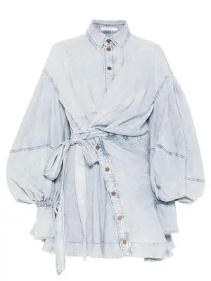 Zimmermann Rebellion Denim Mini Dress - Clear Blue