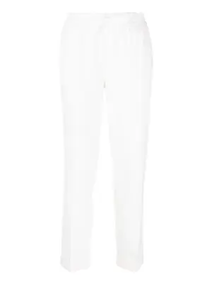 PAROSH Tapered Drawstring Trousers - White