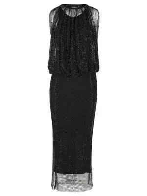 Sportmax Sleeveless Jersey Dress With Crystals - Black
