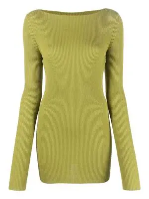 Rick Owens Cut-out Ribbed Jumper - Lime