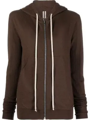 Rick Owens Zip-up Cashmere Hoodie - Brown