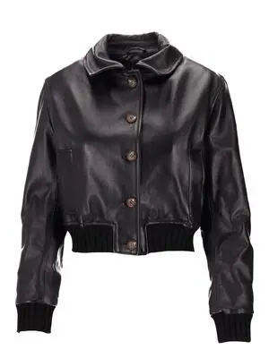 LA ROSE Leather Nappa Jacket - Nero