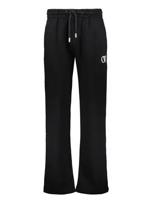 Off White Cotton Pants - Black