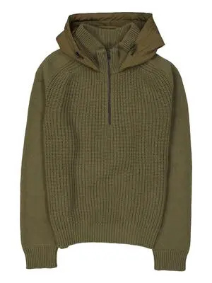 Herno Long Sleeved Hooded Knitted Jumper - Green