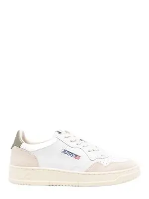 AUTRY Medalist Leather Sneakers - Leat/suede Wht/cvrt Gr