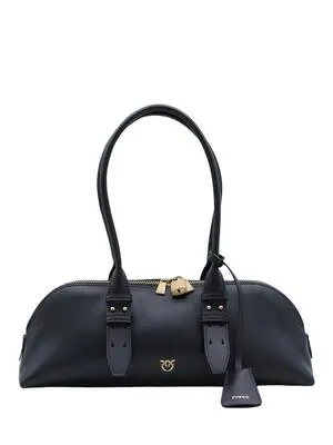 Pinko Leather Bowling Bag - Black
