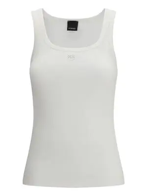 Pinko Stretch Cotton Tank Top - White