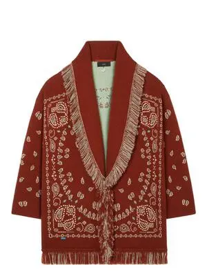 Alanui Bandana Jacquard Cardigan - Red Multi