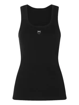 Pinko Stretch Cotton Tank Top - Black