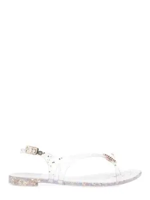 Casadei Embellished Thong Sandal - Clear Blue