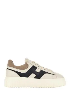 Hogan H Stripes Leather Sneakers - Beige