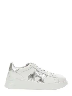 Hogan Rebel Leather Sneakers - Silver