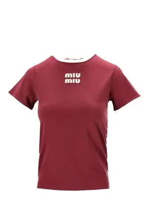 Miu Miu Jersey Top - Amaranto+talco