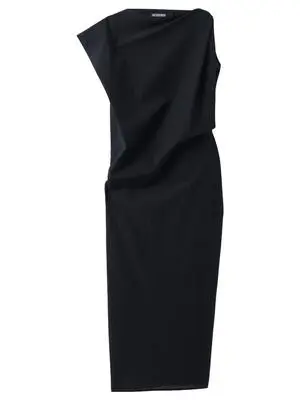 Jacquemus La Robe Drap Midi Dress - Black