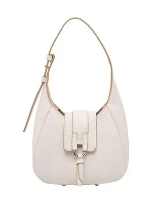 Hogan Mini Leather Hobo Bag - White