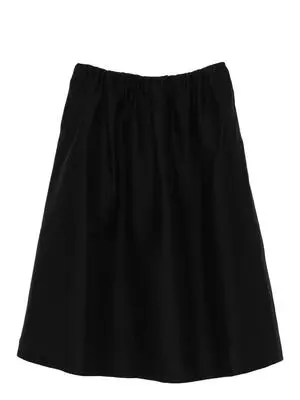 TOTEME Wool Midi A-line Skirt - Black